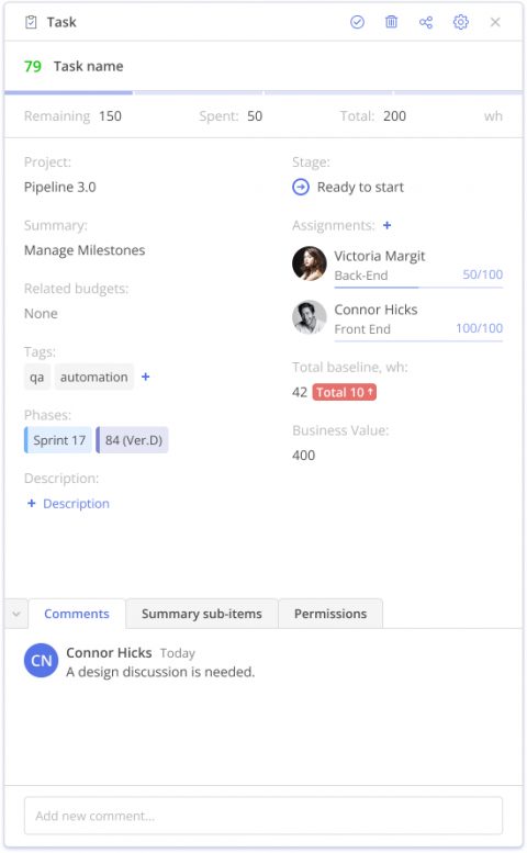 Task Card – Detailed information about your tasks - Epicflow